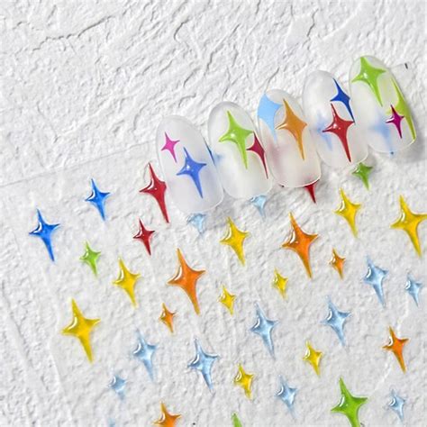 3d엠보 네일 스티커 130 별 스타 틴트 젤리