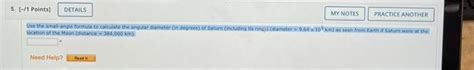 Solved Use The Small Angle Formula To Calculate The Angular
