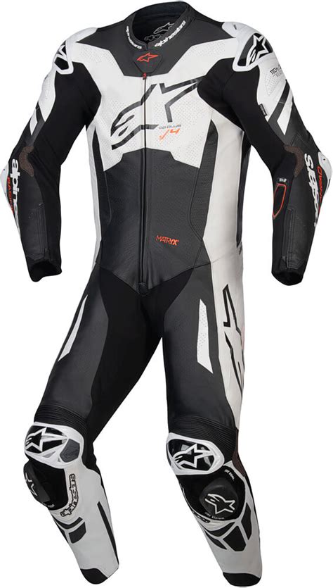 Alpinestars Gp Plus V4 Sprint 1pc Leather Suit Black White Red Fluo
