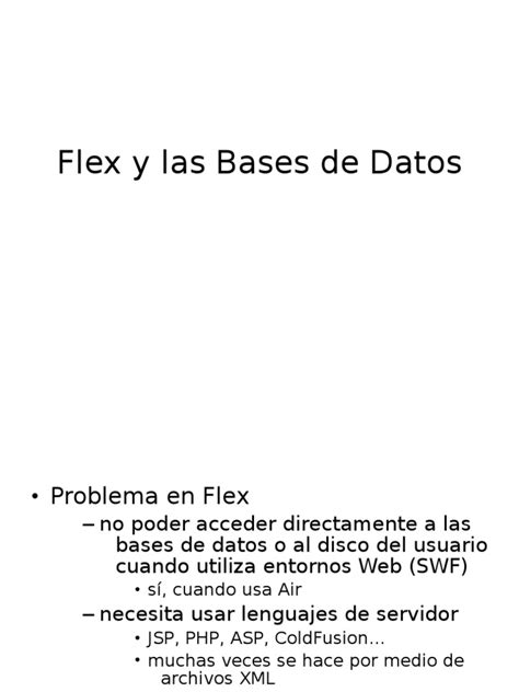 flex y las bases de datos pdf apache flex java lenguaje de programación