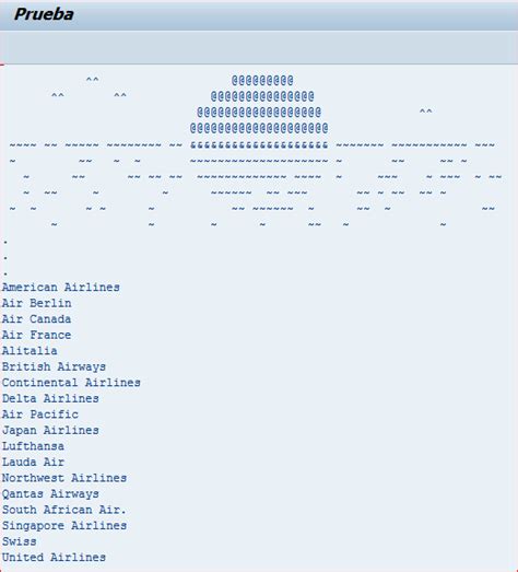Ascii Art En Abap Blog De Sap