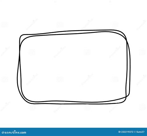 Rectangle Abstrait En Tant Que Trait De Trait Sur Blanc Illustration De