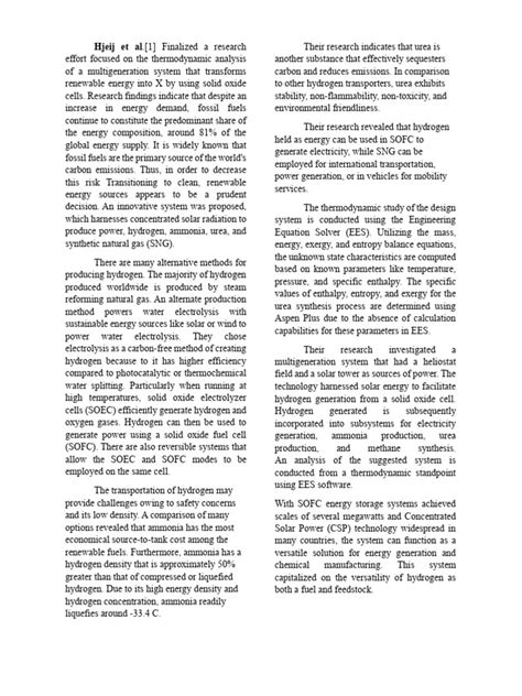 Review Thermodynamic Analysis Of A Multigeneration System Using Solid Oxide Cells For