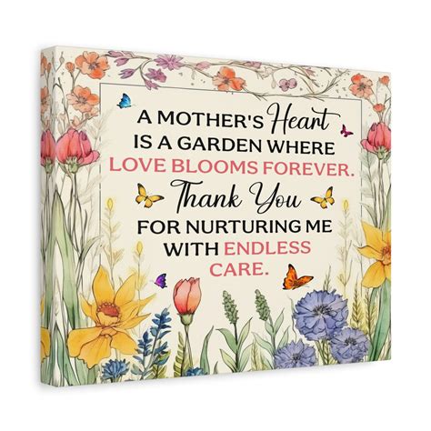 To Mom A Mothers Heart Inspirational Quote Elegant Home Décor