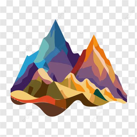 다채로운 추상 산 풍경 그림 벡터 흰색 배경에 산의 단순한 다채로운 아이콘 그림자 없음 작은 프레임 중앙 Png 일러스트 및 벡터 에 대한 무료 다운로드 Pngtree