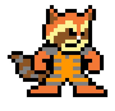 Rocket Raccoon 8 Bit Sprite  Clip Art Library
