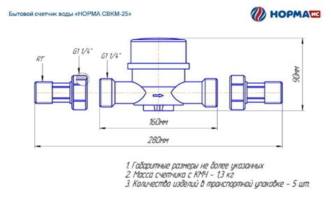 НОРМА Счетчик СВКМ-25 ГИ с импульсным выходом, универс. муфтовый, Ду25 ...