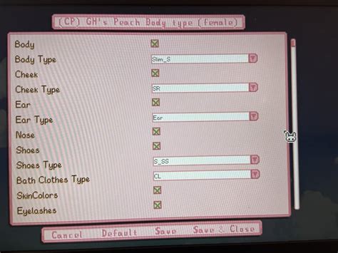 gh peach body type not working r smapi