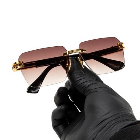 Street Knitted Accessories Burgundy Tint Gold Frame Mens Rimless