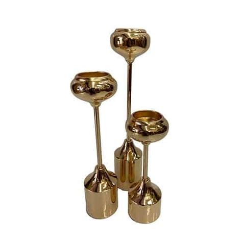 Three Solid Brass Candlesticks Decor Essentials