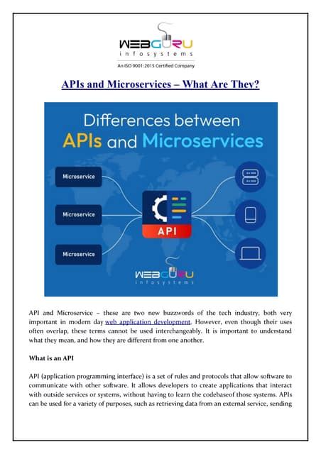Apis And Microservices What Are They Pdf