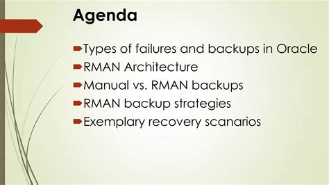 Backup And Recovery With Rman Pptx Databases Computer Software And
