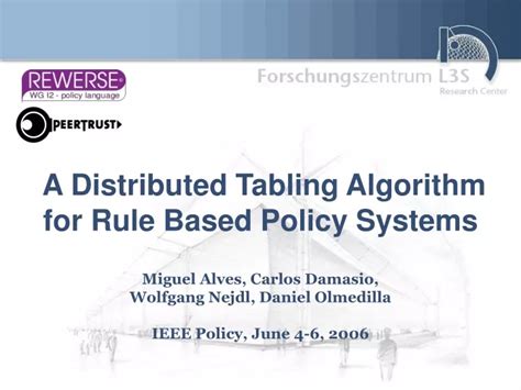 Ppt A Distributed Tabling Algorithm For Rule Based Policy Systems Powerpoint Presentation Id