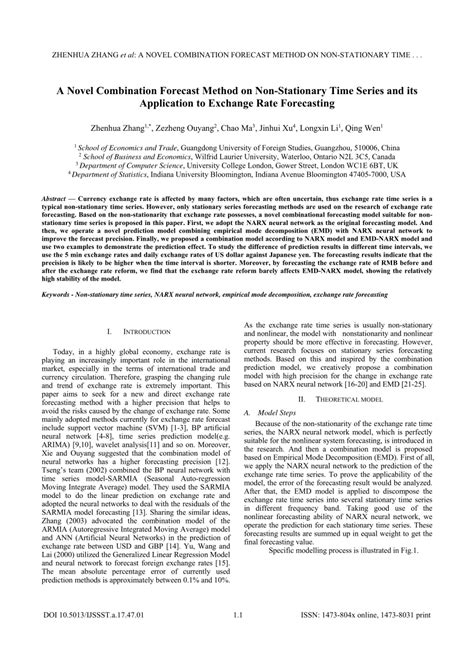 Pdf A Novel Combination Forecast Method On Non Stationary Time Series