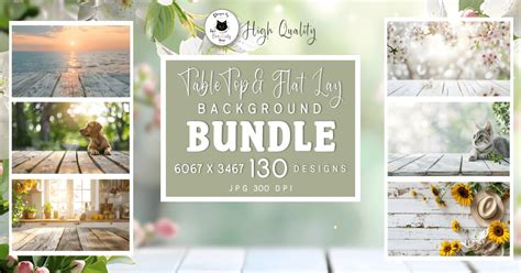 Table Top And Flat Lay Background Bundle Bundle · Creative Fabrica