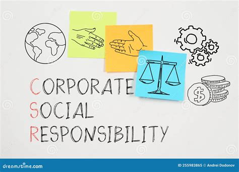 Corporate Social Responsibility Csr Is Shown Using The Text Stock Image