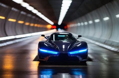 Fastaccelerating Race Car At Formula One Racing Amid Sunset Premium