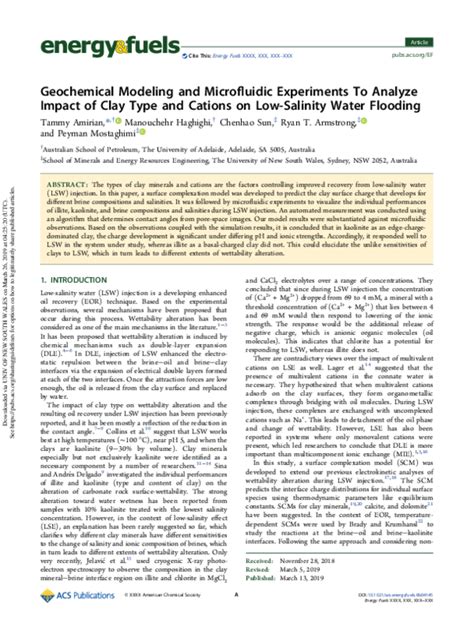 Pdf Geochemical Modeling And Microfluidic Experiments To Analyze