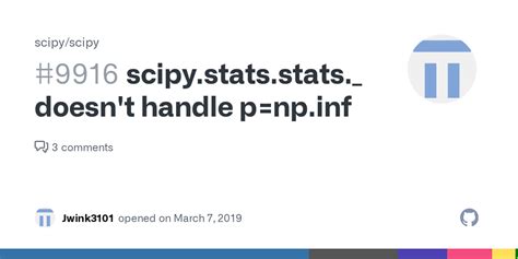 Scipy Stats Stats Cdf Distance Doesn T Handle P Np Inf Issue Scipy Scipy Github