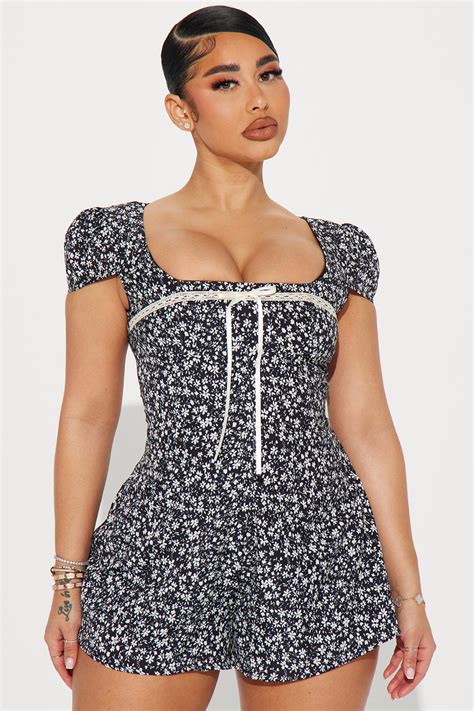 So Adorable Romper Black Fashion Nova Rompers Fashion Nova