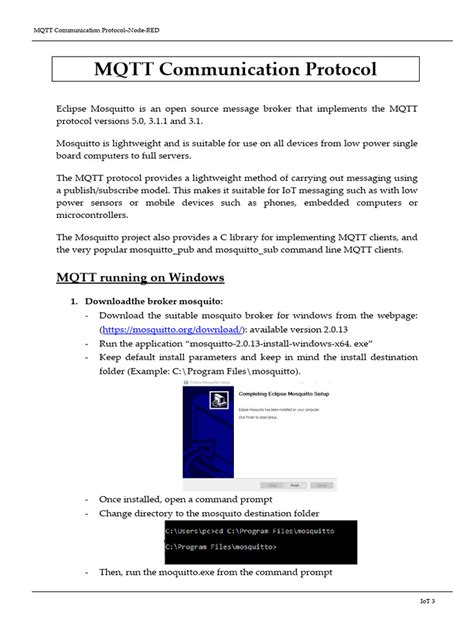 Mqtt With Noderedversion Finale Pdf Telecommunications Computer
