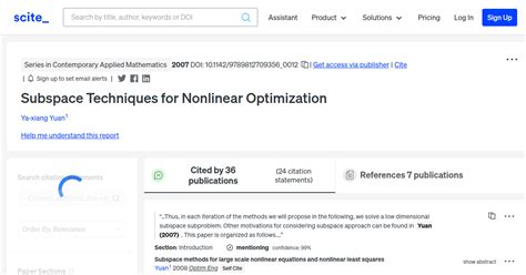 Subspace Techniques For Nonlinear Optimization