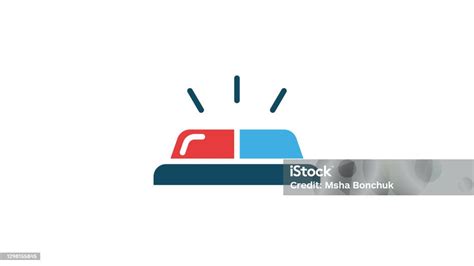 사이렌 점멸 아이콘입니다 경찰 구급차 또는 소방차에 대한 사이렌 비상 신호 벡터 일러스트레이션 경찰관에 대한 스톡 벡터 아트 및