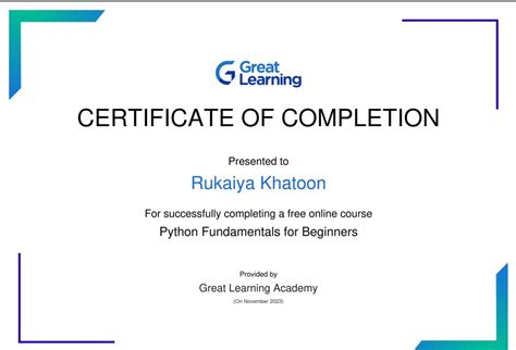 Rukaiya Khatoon On Linkedin Greatlearning Pythonprogramming