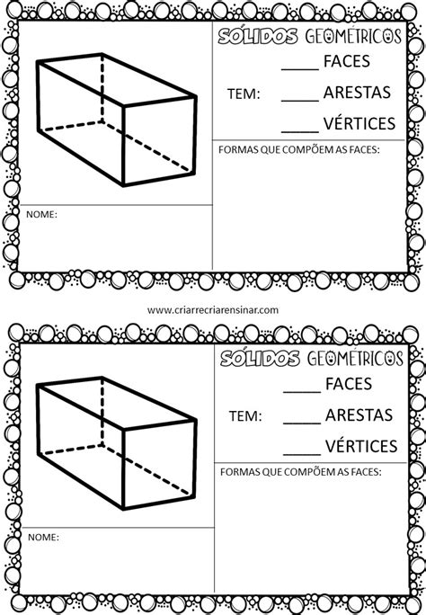 SÓlidos GeomÉtricos Atividades Criar Recriar Ensinar