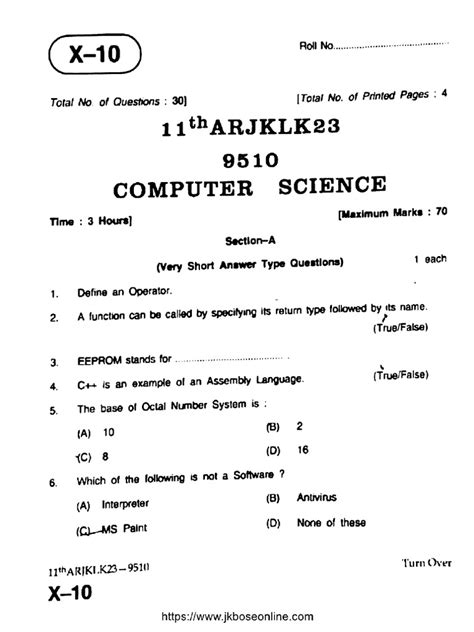 Jk Bose Class 11 Computer Science 9510 2023 Pdf