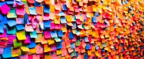 Premium Ai Image Colored Postit Notes On The Wall
