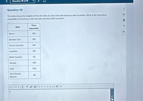 solved question 10 of 13 question 10 the table shows the lengths of