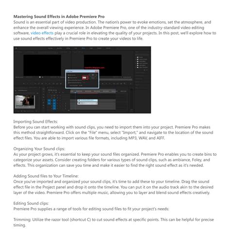 Mastering Sound Effects In Adobe Premiere Pro3 Pdf Docdroid