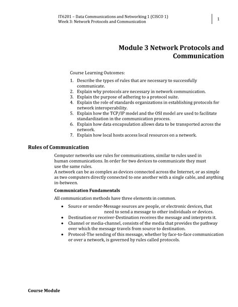 W3 Module Network Protocols And Communication Week 3 Network
