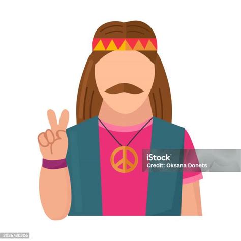 히피 아이콘 클립 아트 아바타 로고 타입 고립 된 벡터 일러스트 레이 션 강렬하고 밝은 색상에 대한 스톡 벡터 아트 및 기타 이미지 강렬하고 밝은 색상 남자 녹색