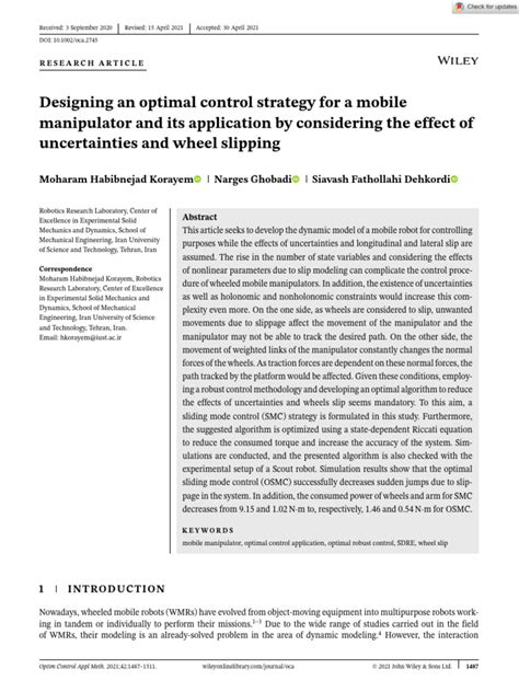 8 Optim Control Appl Methods 2021 Habibnejad Korayem Designing An