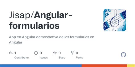 GitHub Jisap Angular Formularios App En Angular Demostrativa De Los Formularios En Angular