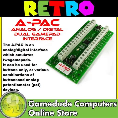 A PAC With USB Interface 32 Button Analog Digital Interface Up To 4 Pots GameDude Computers