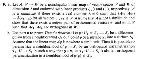 Solved A Let A V W Be A Nonsingular Linear Map Of Vector Chegg