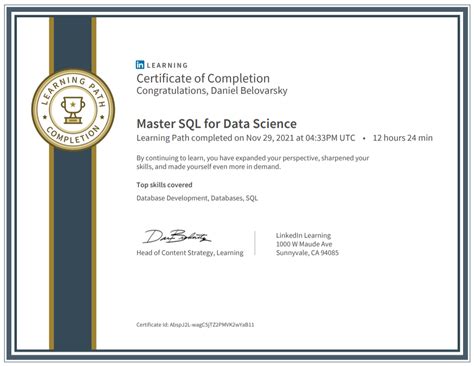 Master Sql For Data Science Daniel Belovarsky