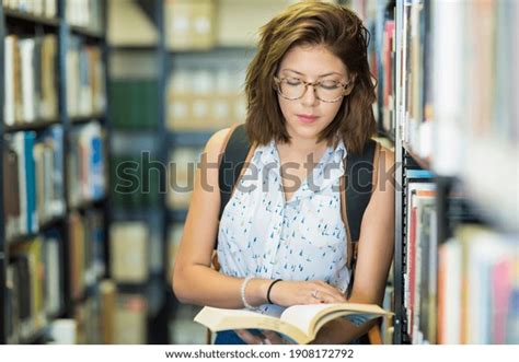 Mixed Race Girl Reading Book Library Stock Photo 1908172792 Shutterstock