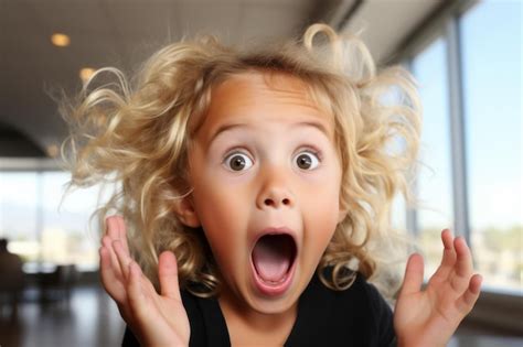 Premium Ai Image A Young Girl With Her Mouth Wide Open