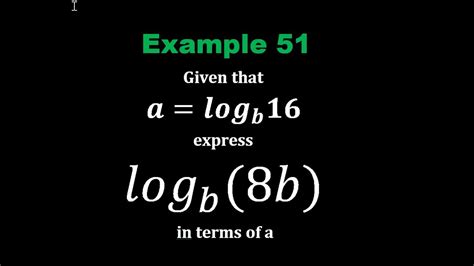 Logarithmic Expression Example 51 Youtube