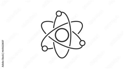 Vidéo Stock Atom Animated Icon Rotating Electrons And Pulsating Nucleus Line Animation Nuclear