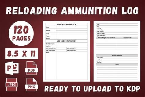 Reloading Ammunition Log Book KDP Graphic By GemeyArts Creative Fabrica