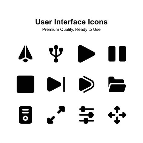 Pixel Perfect User Interface Icons Set Isolated On White Background