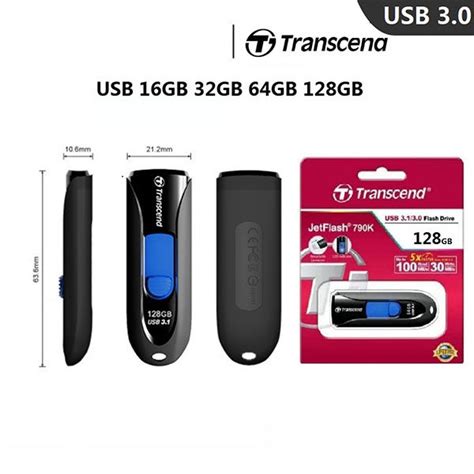 Original Transcend 790K USB Flash Drive 8GB 16GB 32GB 64GB 128GB USB 3 0 High Speed Flash Drive