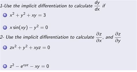 [solved] 1 use the implicit differentiation to calculate d