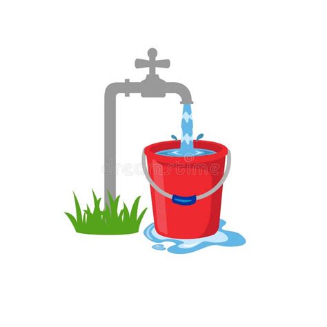 Fill The Bucket With Water Stock Vector Illustration Of Natural