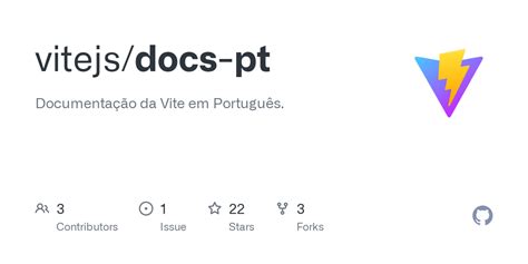 github vitejs docs pt documentação da vite em português